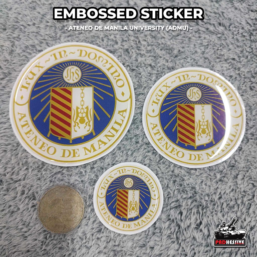 ADMU Ateneo De Manila University EMBOSSED STICKER PADHESSIVE | Shopee ...