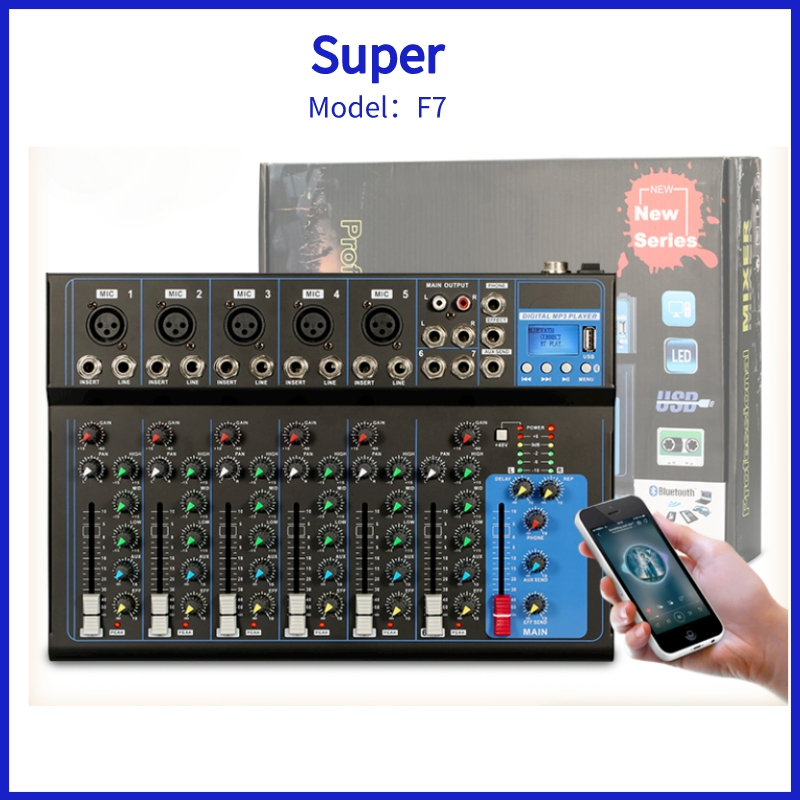 MG07BT Propesyonal na Audio Mixer 7channel na built-in na EQ/recording ...