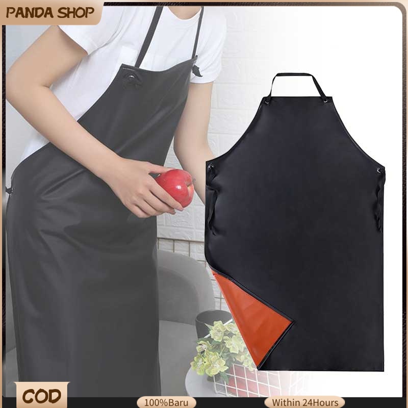 Black PU Apron Waterproof Chef Apron Chemical Resistant Industrial ...