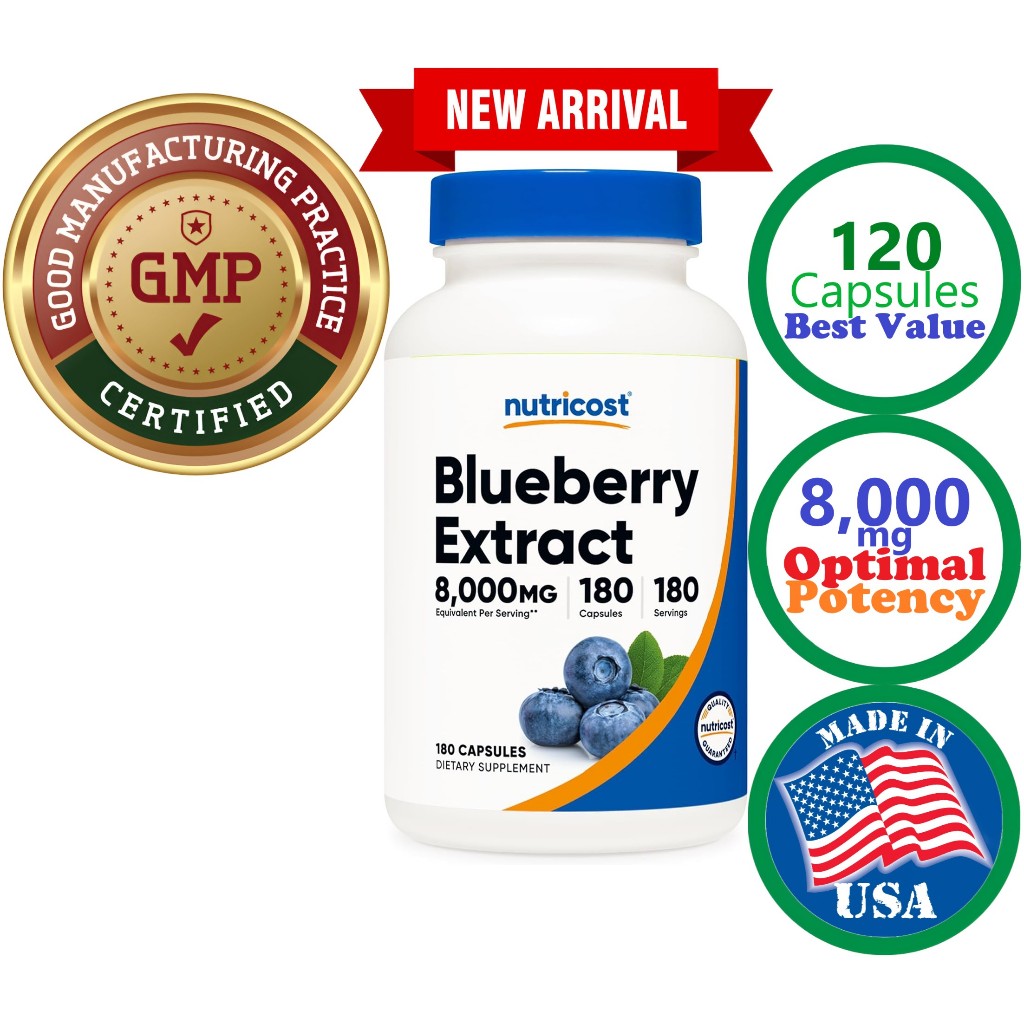 Real Blueberry 8,000mg 50:1 Super Extract Nature's Superfood | Vegan ...