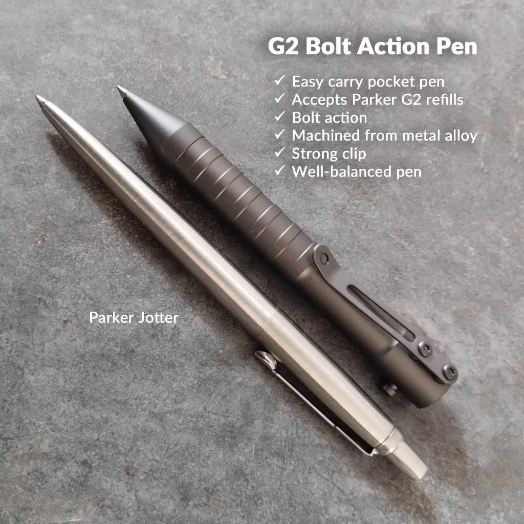 G2 Bolt Action Titanium Alloy Ballpoint Pen - Uses Parker G2 Type ...
