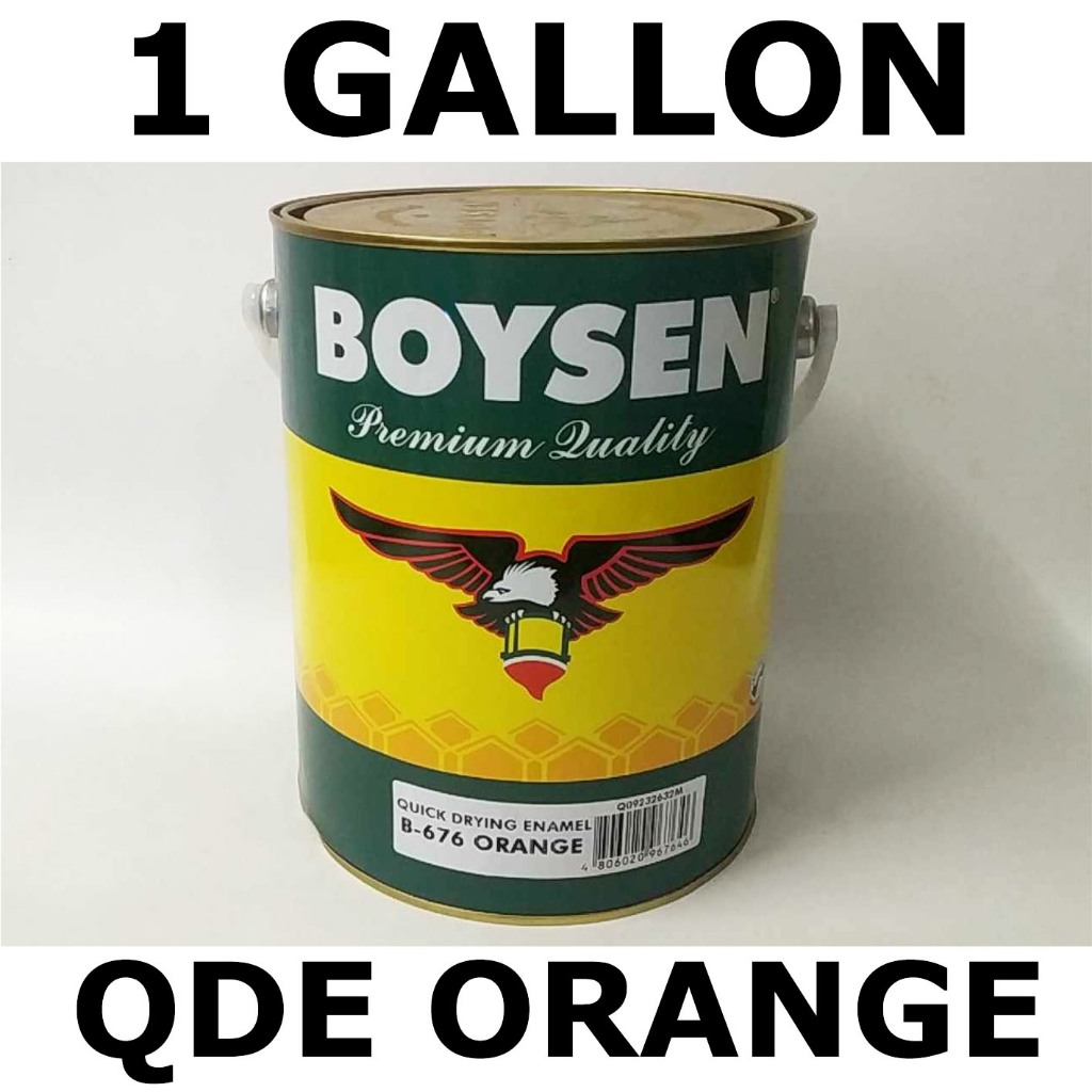 ( 4 LITER ) BOYSEN QDE ORANGE B-676 == FOR WOOD AND METAL == 1 GALLON ...