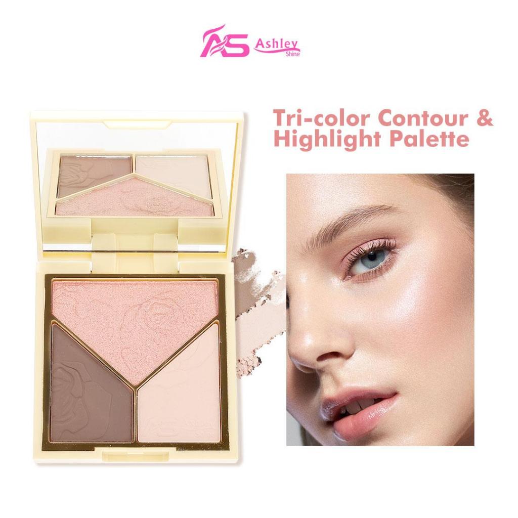 Ashley Shine Tri-color Contour &Highlight Palette 3 In 1 Contour ...