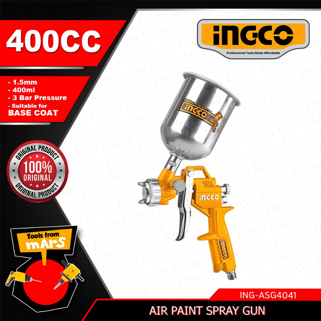 Ingco 400CC Gravity Type Air Spray Gun Adjustable Paint Width for Base ...