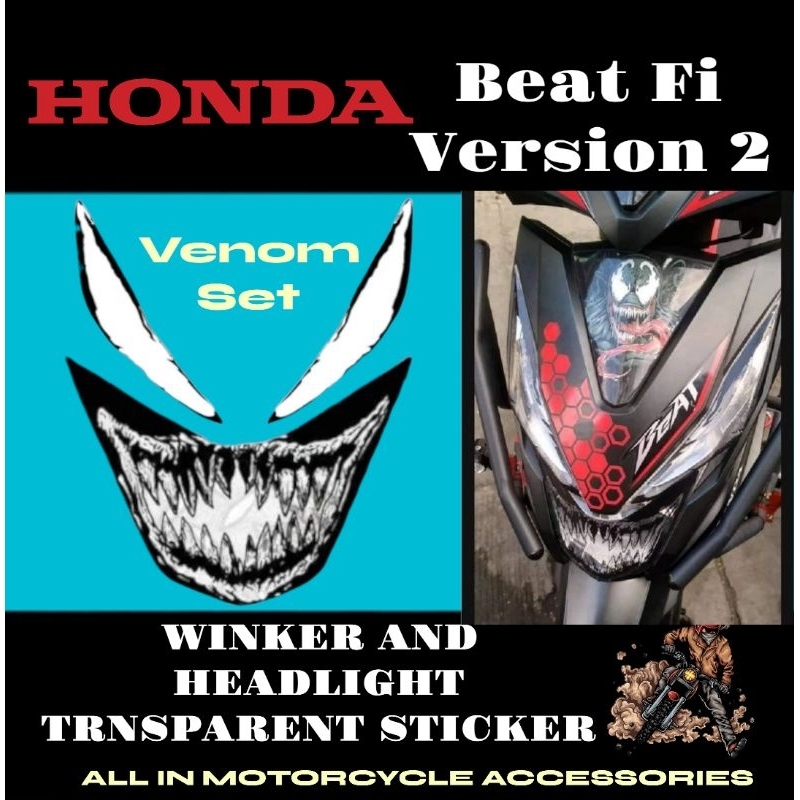 Honda Beat Fi Version 2 Winker and Headlight Transparent Sticker ...