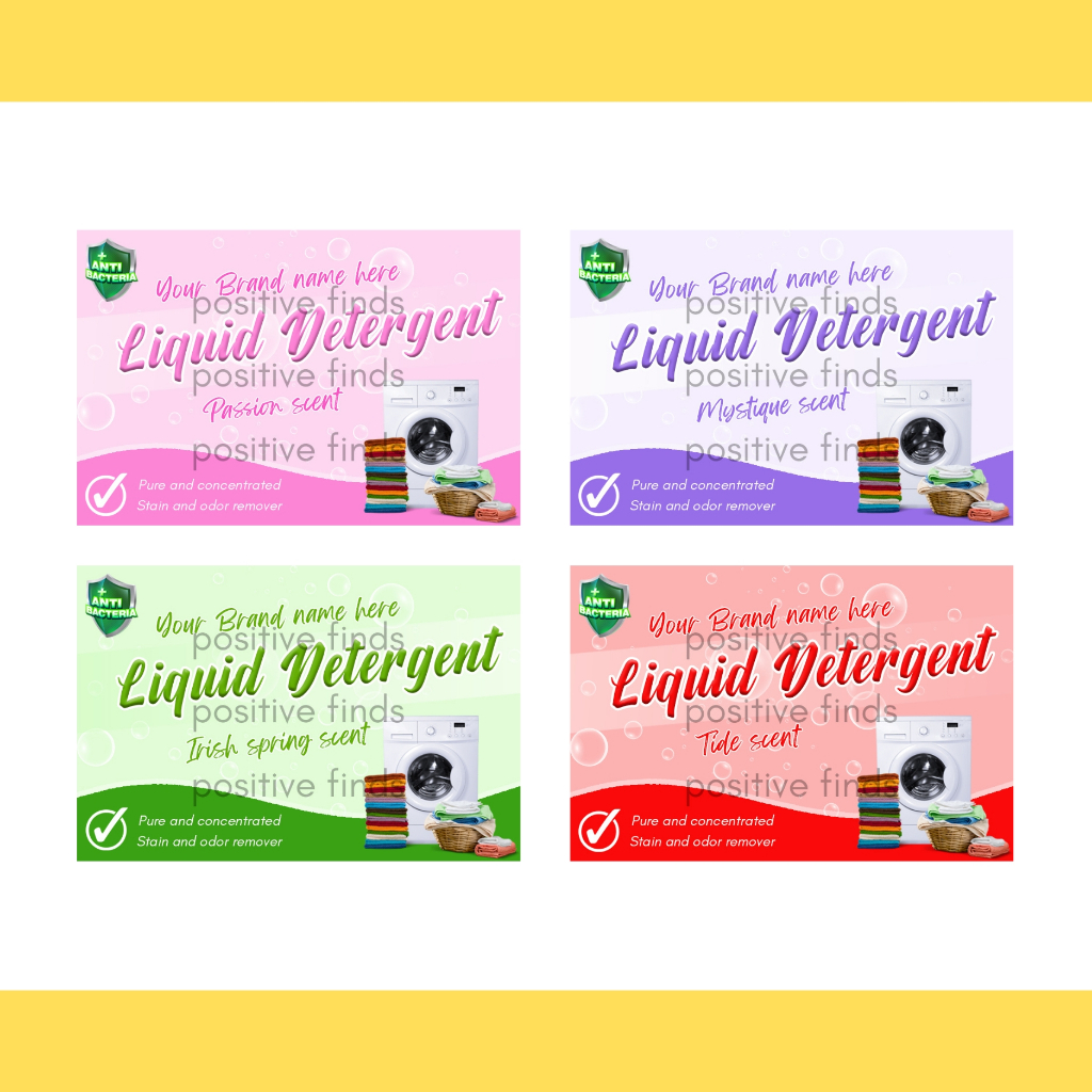 LIQUID DETERGENT STICKER LABEL (FREE CUSTOMIZE NAME) (13 UP TO 32 PCS ...