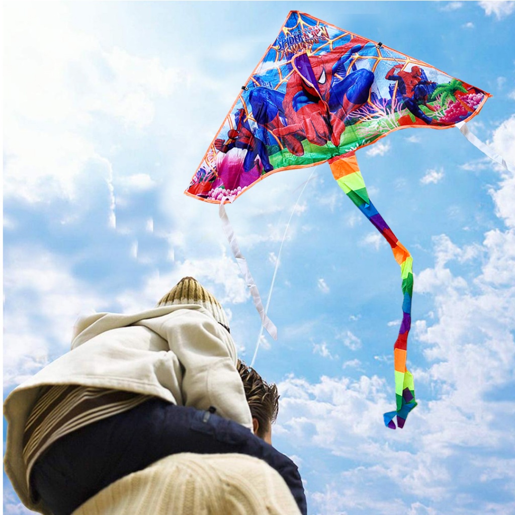 Big triangle kite, 135*95CM cartoon kite,30M Kite Line Outdoor Beach ...