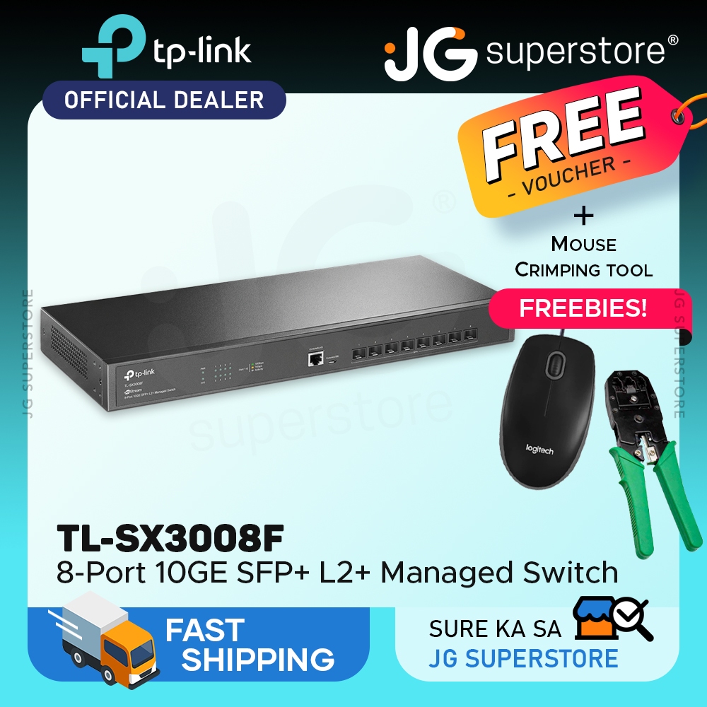 TP-Link TL-SX3008F 8-Port 10GE SFP+ L2+ Managed Switch with Up to 160Gbps Switching Capacity ...
