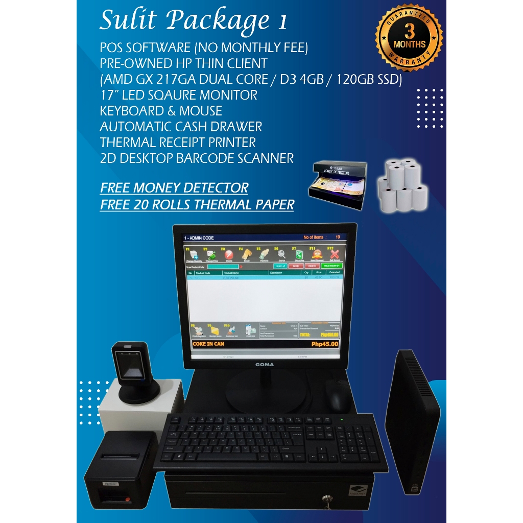 POS Complete Package with Warranty & Training / No Monthly Fees / Cash ...
