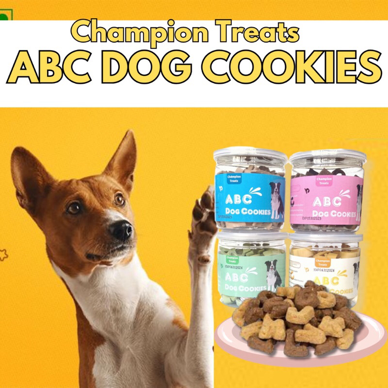 Champion Treats ABC Dog Cookies Dog Dental Treats Snacks 160g in jar ...