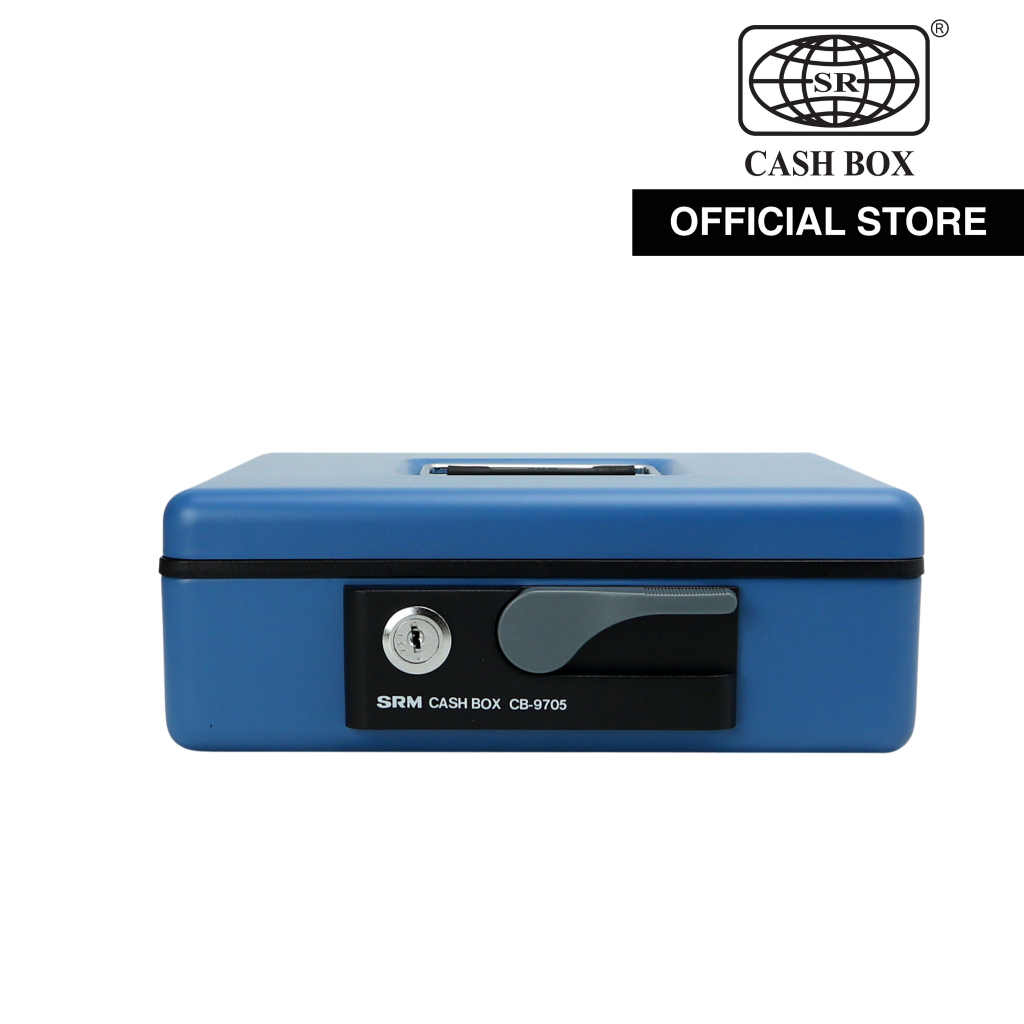 SR Cash Box w/ tray | cylinder key lock w/ lever (CB9705) | BLUE ...