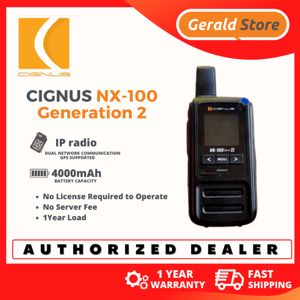 *FREE DATA FOR 1 YEAR* Cignus NX-100 NX100 Gen2 POC Network IP Two Way Radio - Worldwide ...