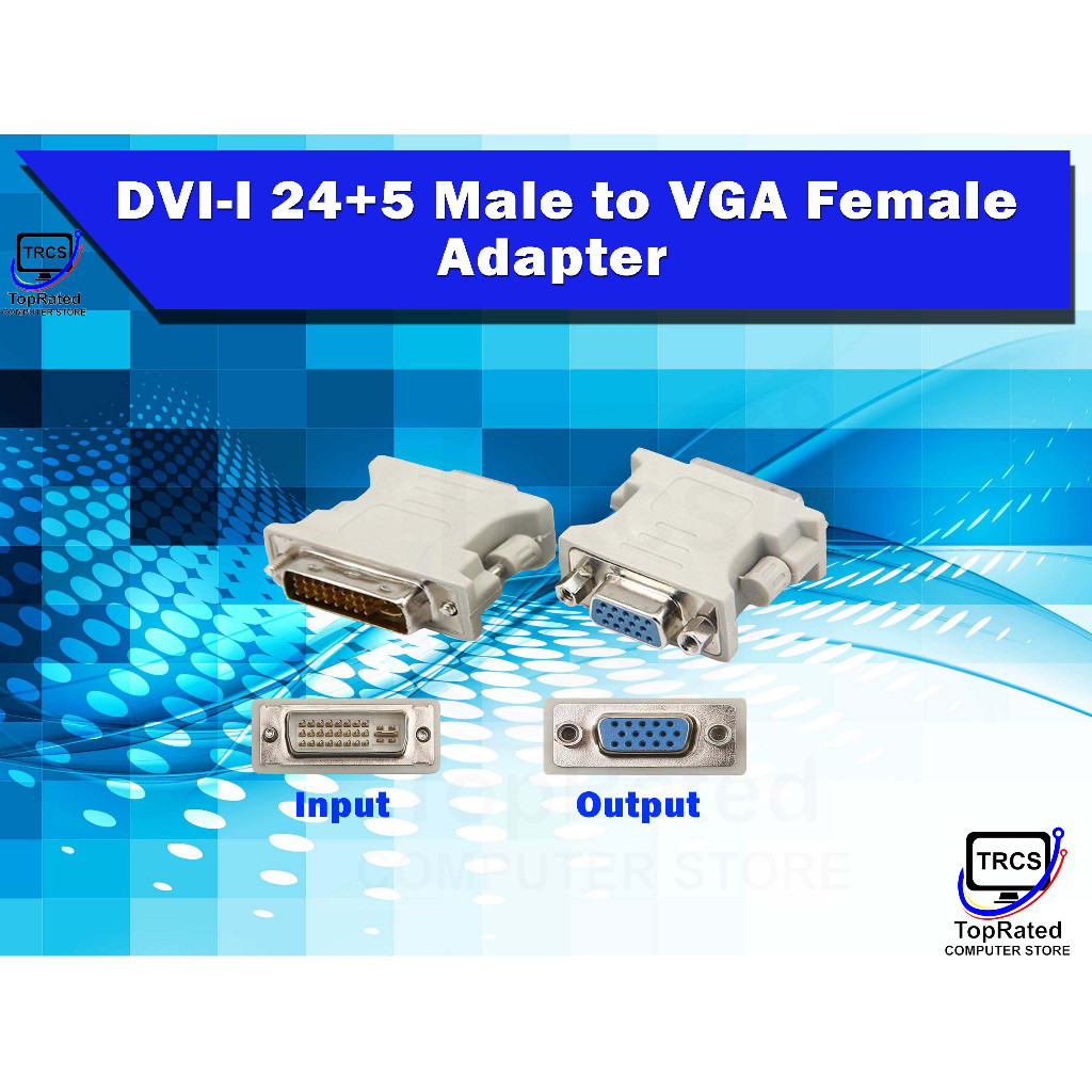 DVI-I 24+5 Male to VGA Female Adapter | Shopee Philippines