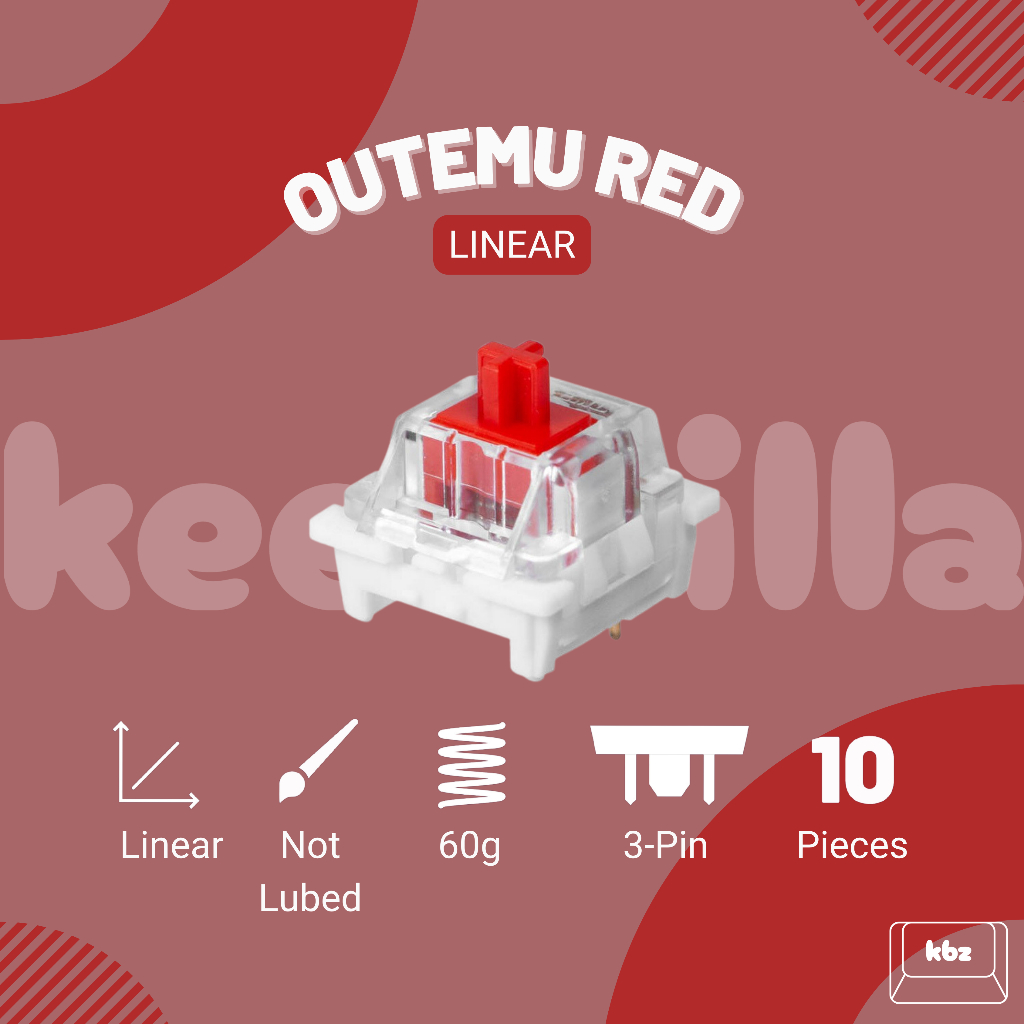 Outemu Red Linear Switch Mechanical Keyboard Switch SMD LED 3 pin 10 ...