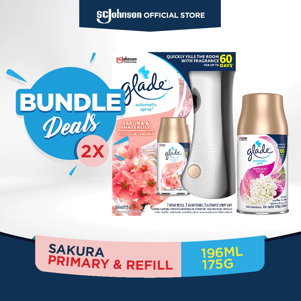Glade Automatic Primary - Sakura & Waterlily 269ml & Glade Refill ...