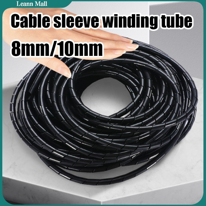 Black Cable Sleeve Winding Tube For Tape Management Protector Cable ...