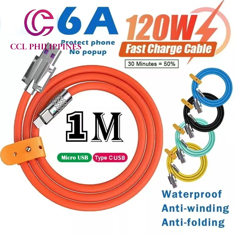 CCL PH Original USB Liquid Silicone Cable Metal 6A Type C Micro USB ...