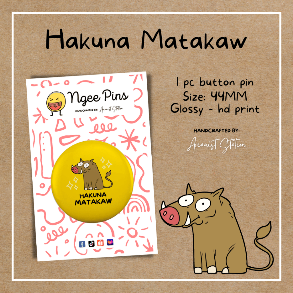 Hakuna Matakaw - Witty Tagalog Button Pin - Deco Funny Pins | Shopee ...