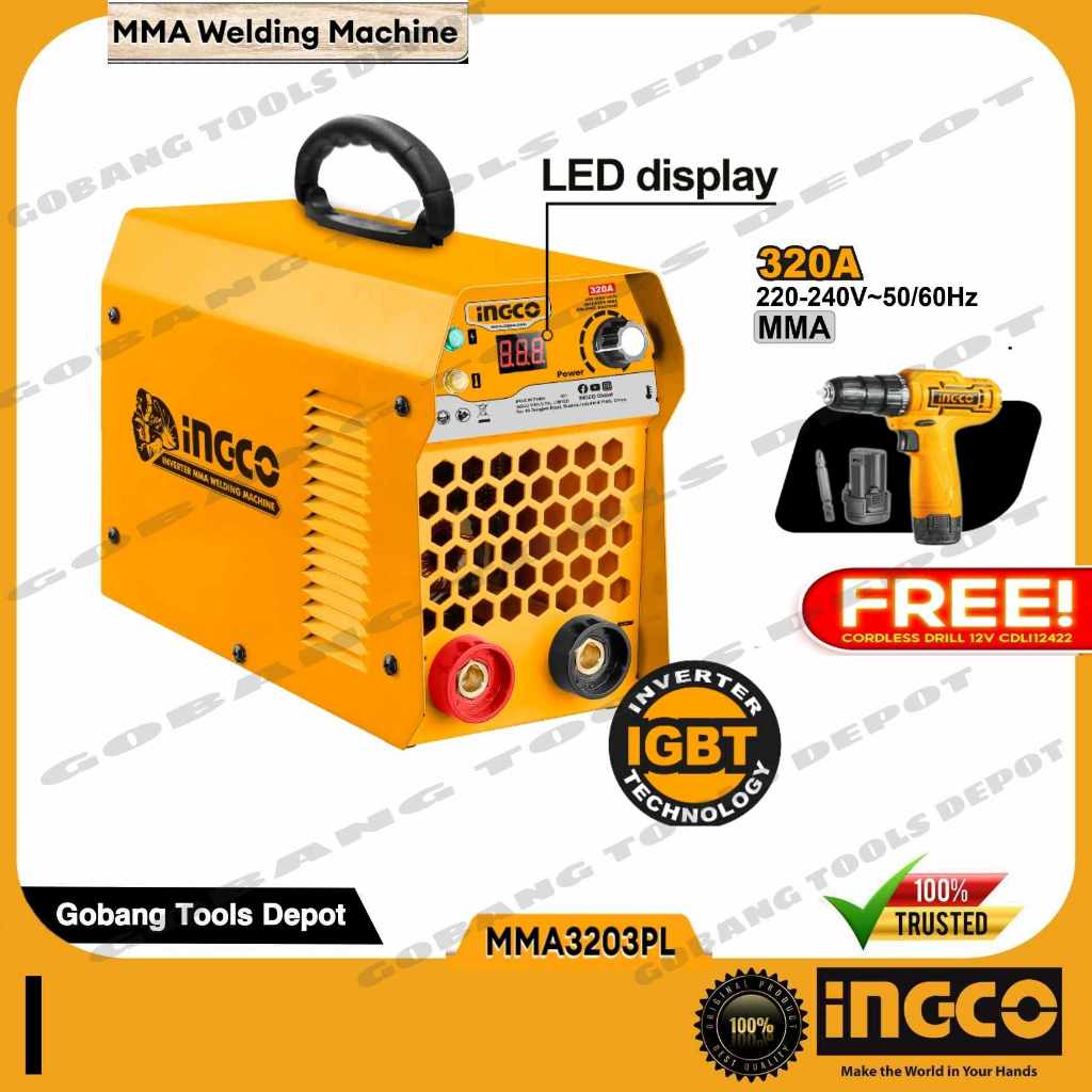INGCO 320AMP WELDING MACHINE WITH FREE INGCO CORDLESS DRILL 12V ...
