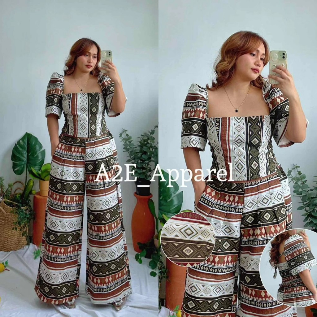 A2E | Jorita Inabel | Modern Filipiniana Terno Coordinates Top with ...