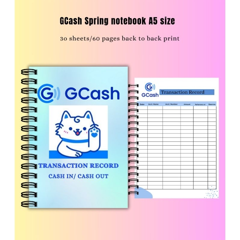 Gcash/ Eload/ Paymaya Srping Notebook A5 size | Shopee Philippines