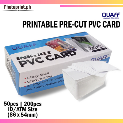 QUAFF Printable PVC Pre-Cut Cards for Direct Printing Using Dye Ink ...