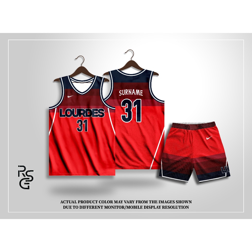 2024 RSG Customized Jersey Full Sublimation Lourdes Red | Shopee ...