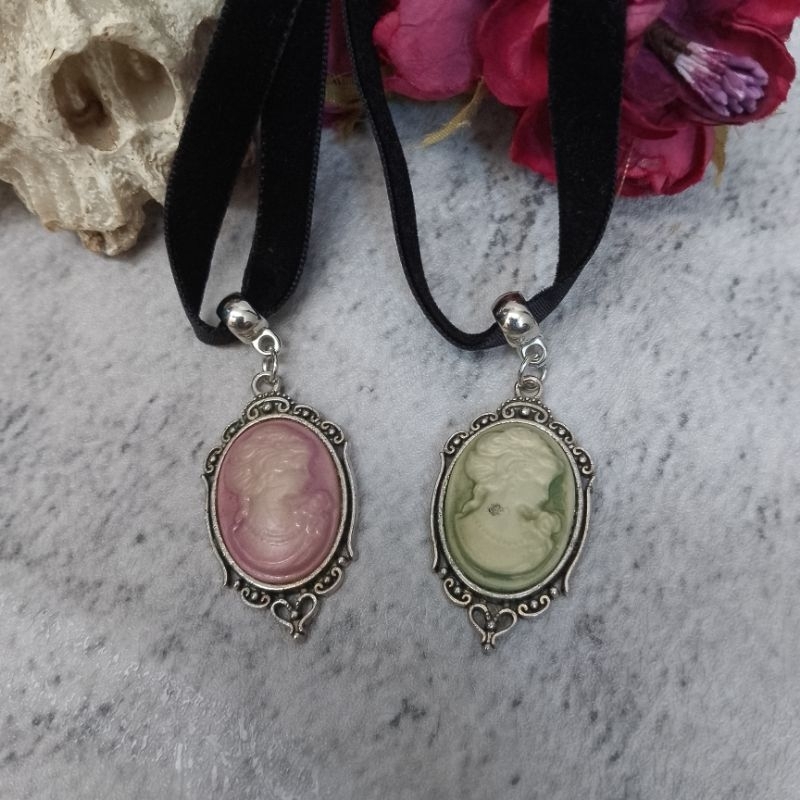 Pastel Cameo Maria Clara Gothic Elegant Necklace Choker | Shopee ...