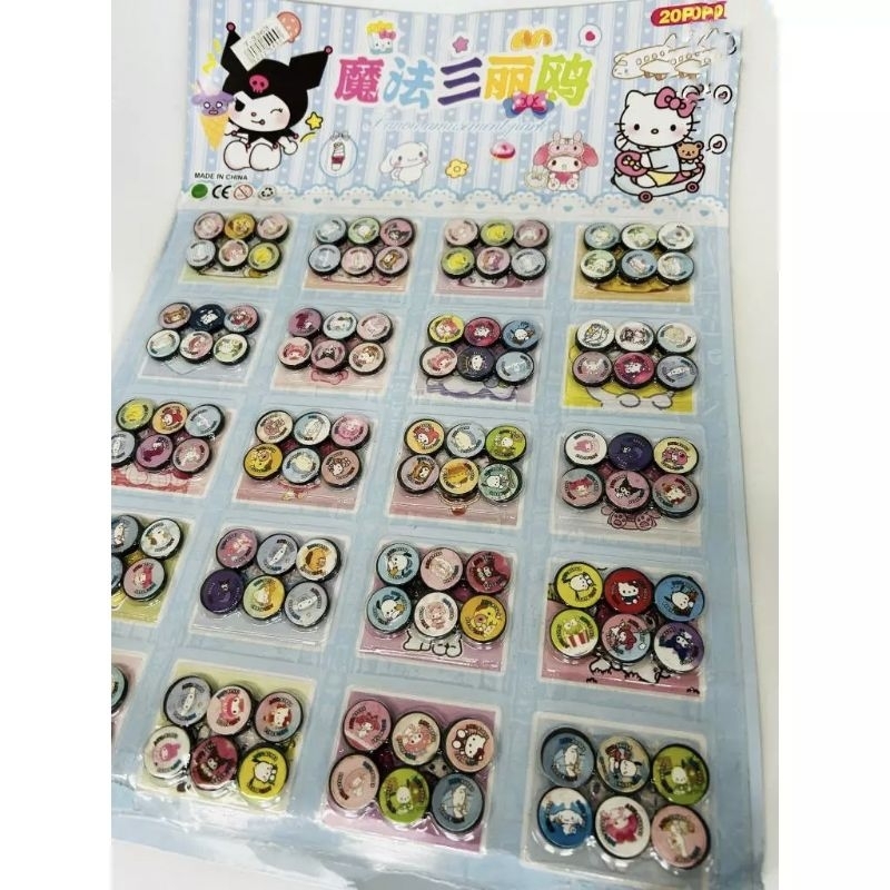 120pcs Sanrio Character Magnet Hello Kitty Kuromi My Melody Cinnamoroll ...