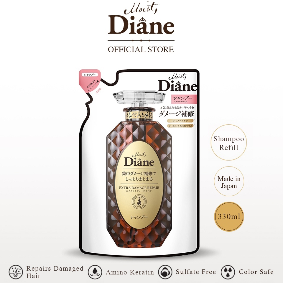 Moist Diane Extra Damage Repair Shampoo - Refill (330 ML) | Shopee ...