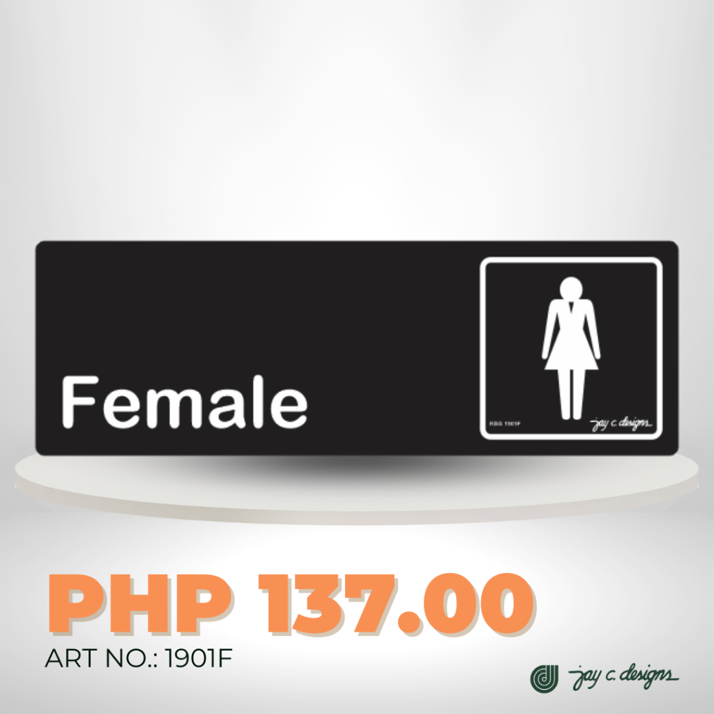 Jay C. Designs Acrylic Sign Female Restroom Signage 1901 | Shopee ...
