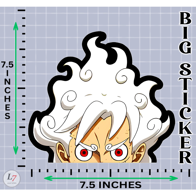 One Piece Anime Gear 5 BIG SIZE 3D Vinyl Sticker Waterproof ...