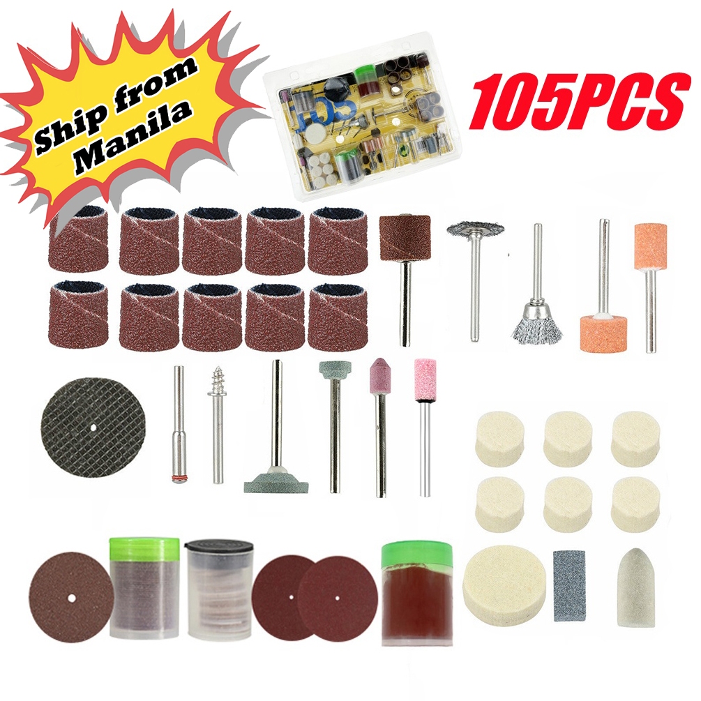 【LOCAL SELLER】105pcs Mini Electric Drill Grinder Rotary Tool Grinding ...