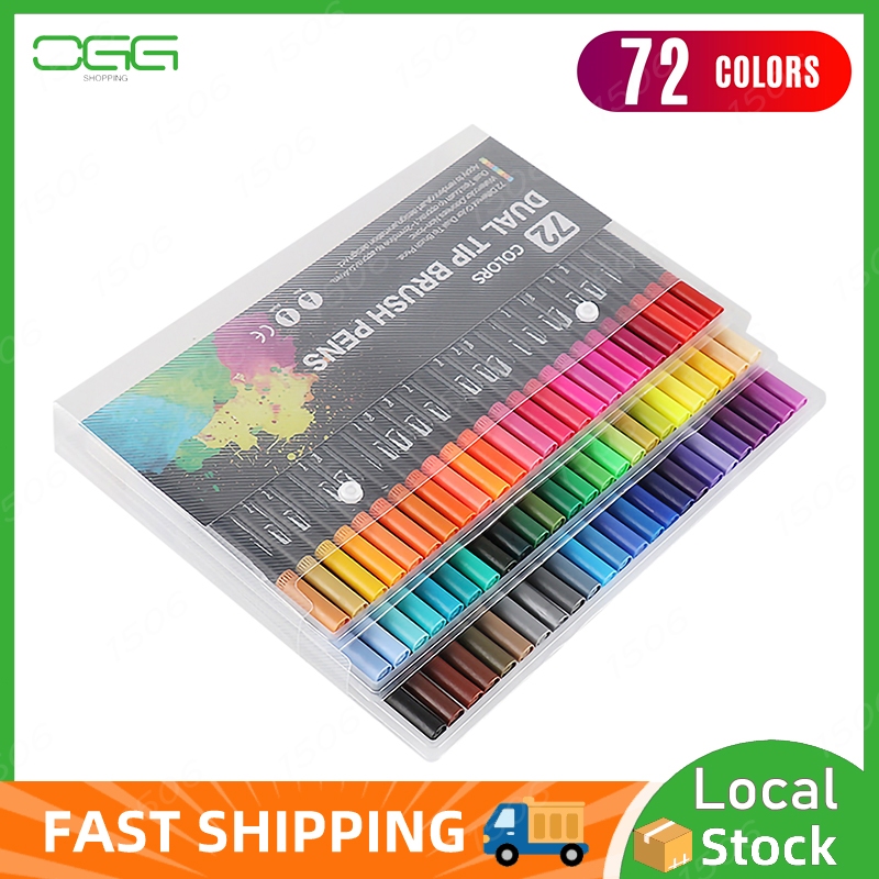 OGG 72 Colors Markers Set Double Tipped Colored Pens Fine Point Art ...