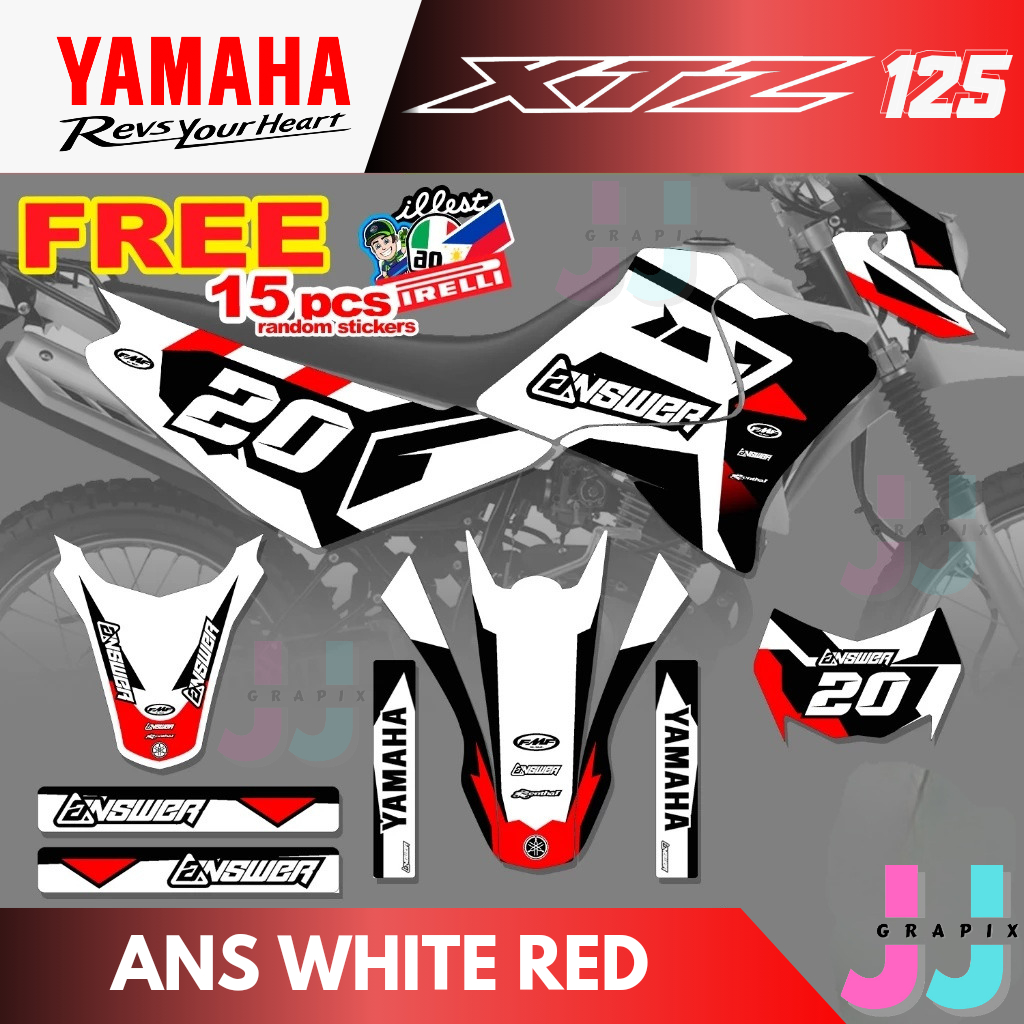 (New) Yamaha XTZ 125 Full Body Sticker Decals - 15 pcs free stickers ...