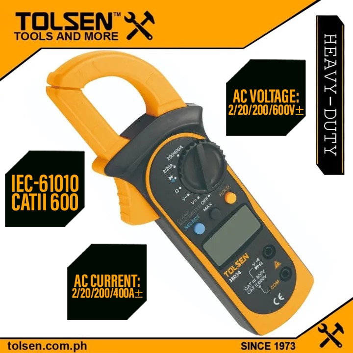 Tolsen Heavy Duty Digital Clamp Multimeter (210×75.6x30mm) 38034 ...