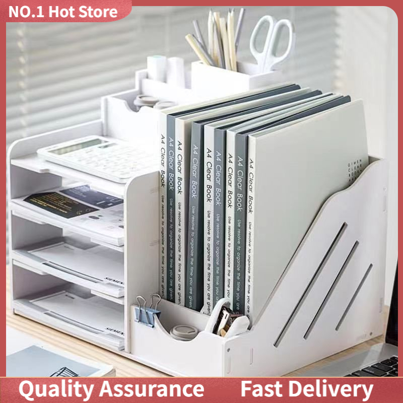 Desktop Storage Box Bookshelf File Rack Office Supplies Bookshelf ...