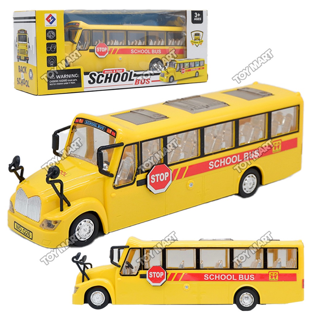 Electric Bump and Go School Bus Automatic Steering School Bus Toy Model ...