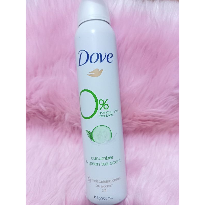 DOVE ZERO DEO 0% ALUMINUM SPRAY CUCUMBER AND GREEN TEA 200ML | Shopee ...