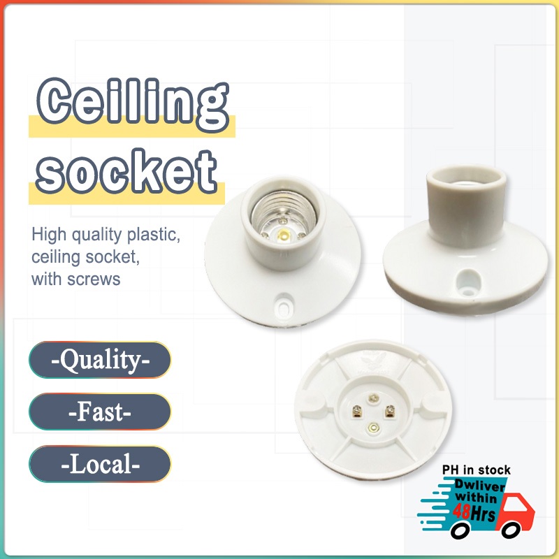 Golden Eagle E27 Ceiling Receptacle Light Bulb Socket Standard Sizes (2 ...