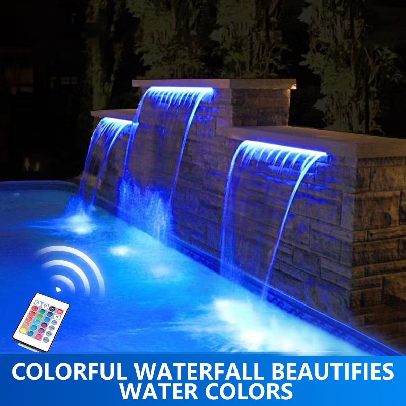 Pool Water Descent Spillway Waterfall fountain Swimming pool garden ...