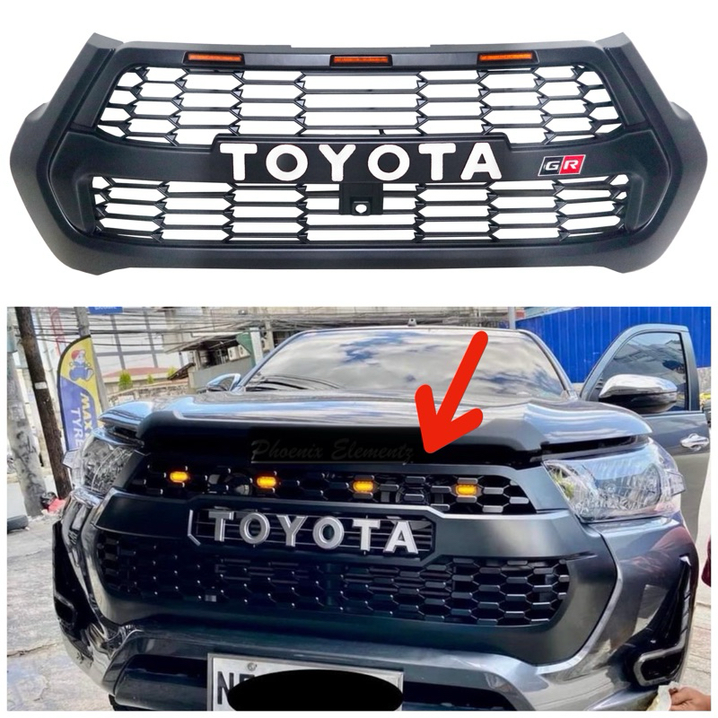 Toyota Hilux Revo E G 2021 - 2024 GR Grill with Light | Shopee Philippines