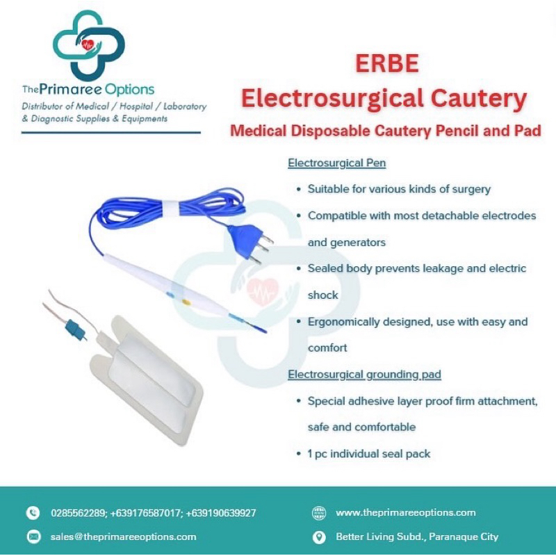 ERBE Medical Electrosurgical Cautery Pencil and Grounding Pad Set ...