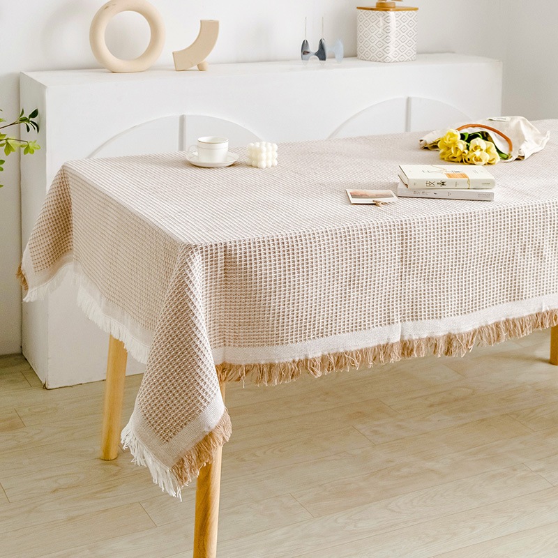LHK Nordic cotton and leprosy tablecloth rectangular tassel tablecloth ...
