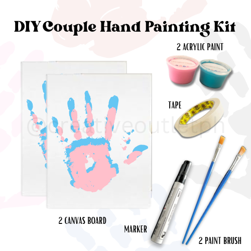 Couple Hand Painting Kit DIY Hand Painting Set Canvas Painting (free ...