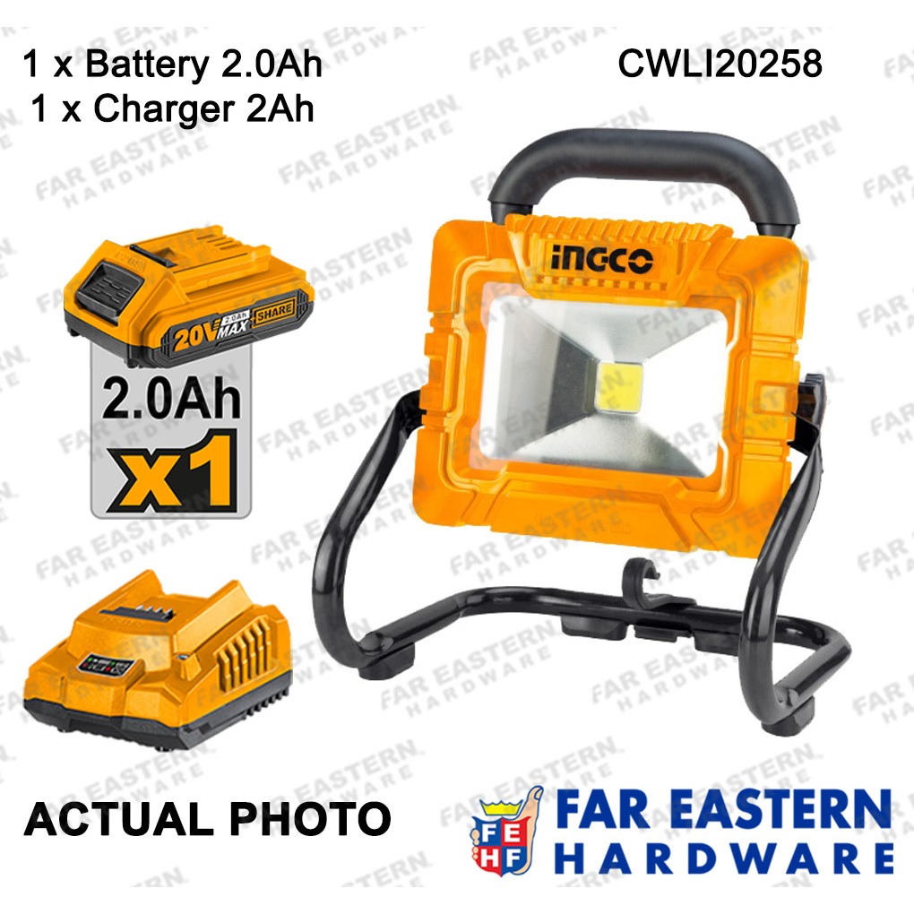 INGCO Cordless LED Worklight Portable Lamp 20V Work Light CWLI2025 ...