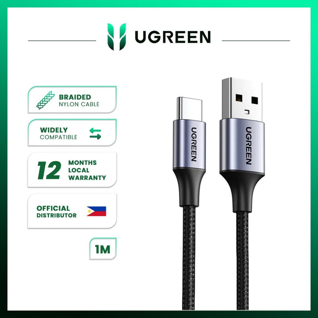 UGREEN USB 2.0 to USB-C 3A Fast Charging Data Cable - PH | Shopee ...