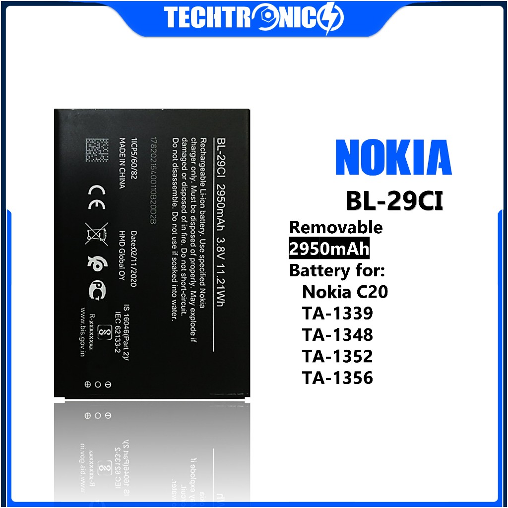 Battery BL-29CI Nokia C20 TA-1339 TA-1348 TA-1352 TA-1356 2950mAh ...