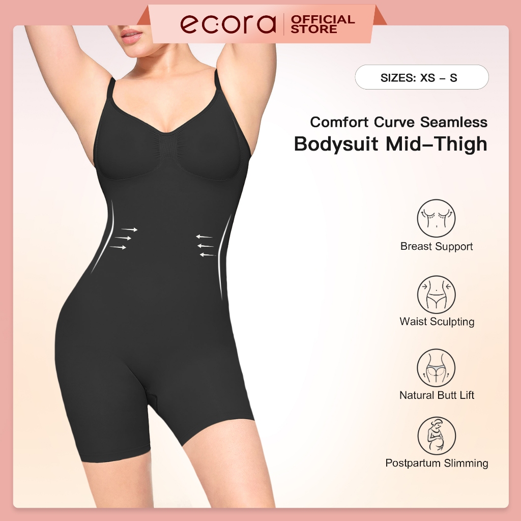 ecora | Comfort Curve Seamless Bodysuit Mid-Thigh, Seamless, Premium ...