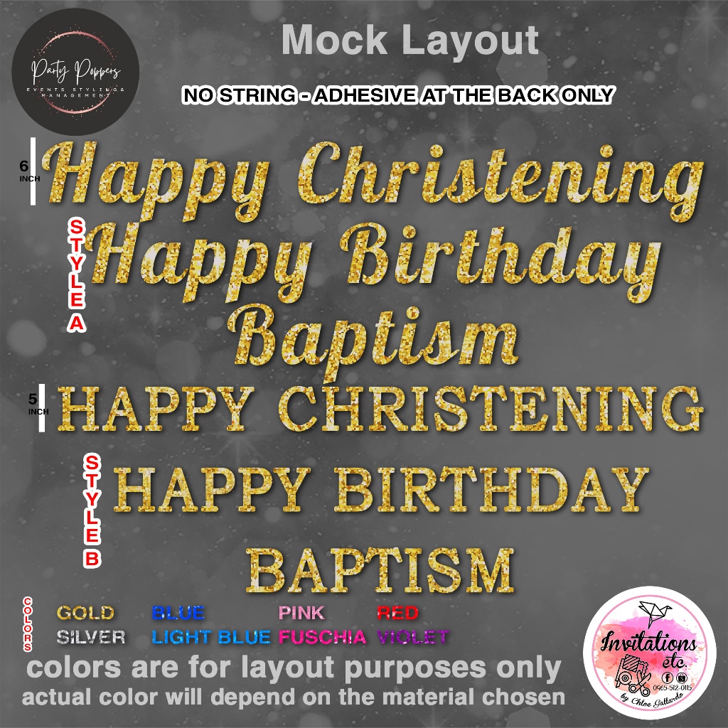 Happy Birthday - Happy Christening - Baptism - Glitter Bunting Letter ...